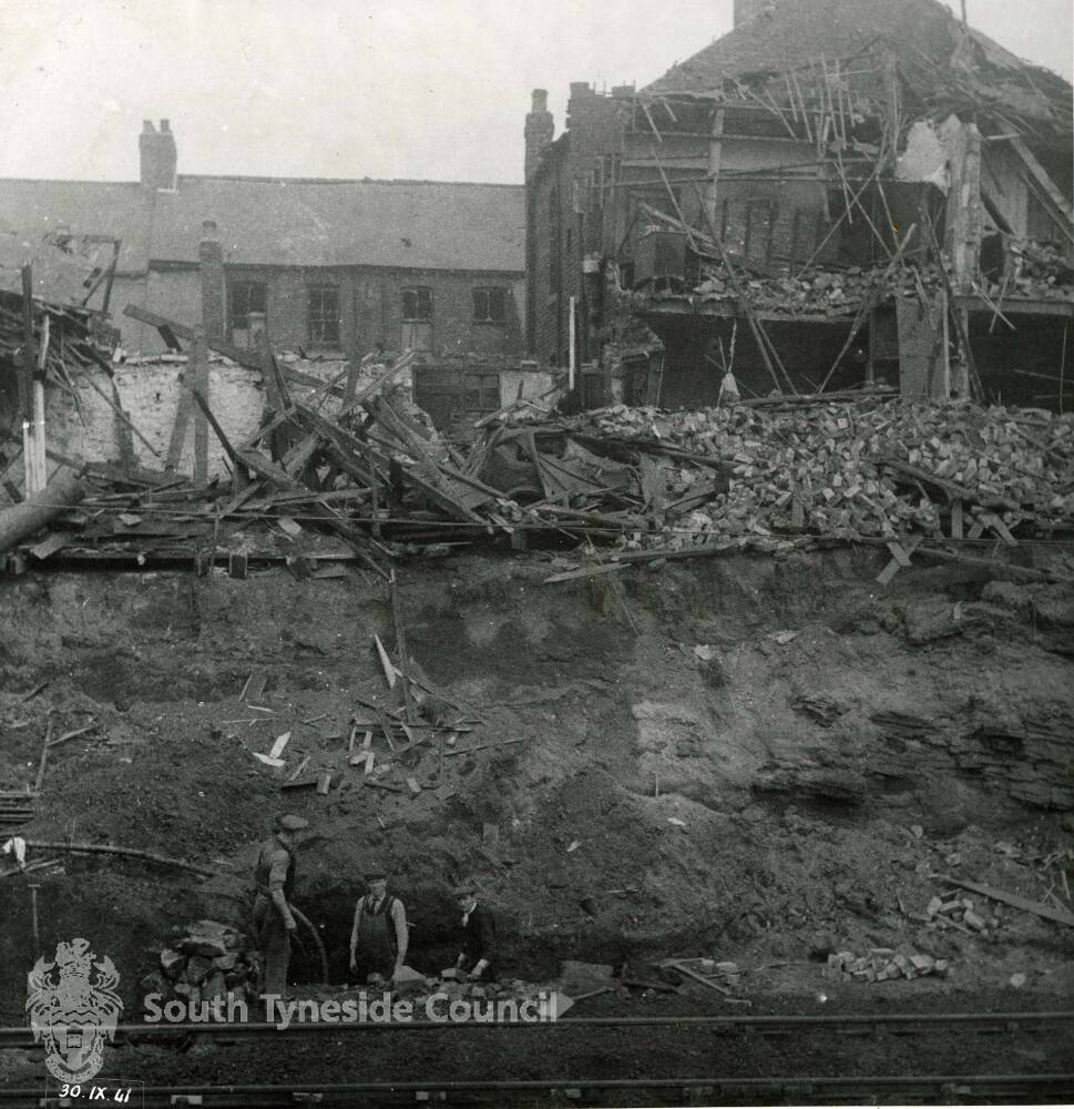 Bomb Damage at Harton Colliery Railway - South Tyneside Libraries