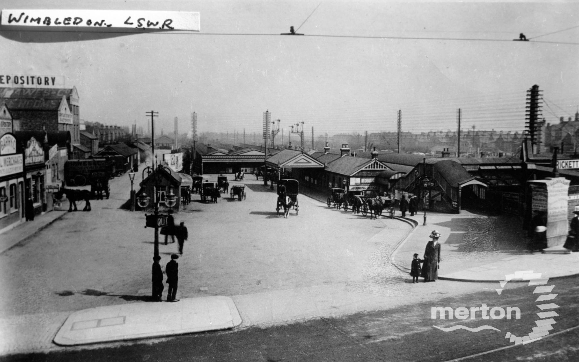 Wimbledon Station, Aerial view - Merton Memories Photographic Archive