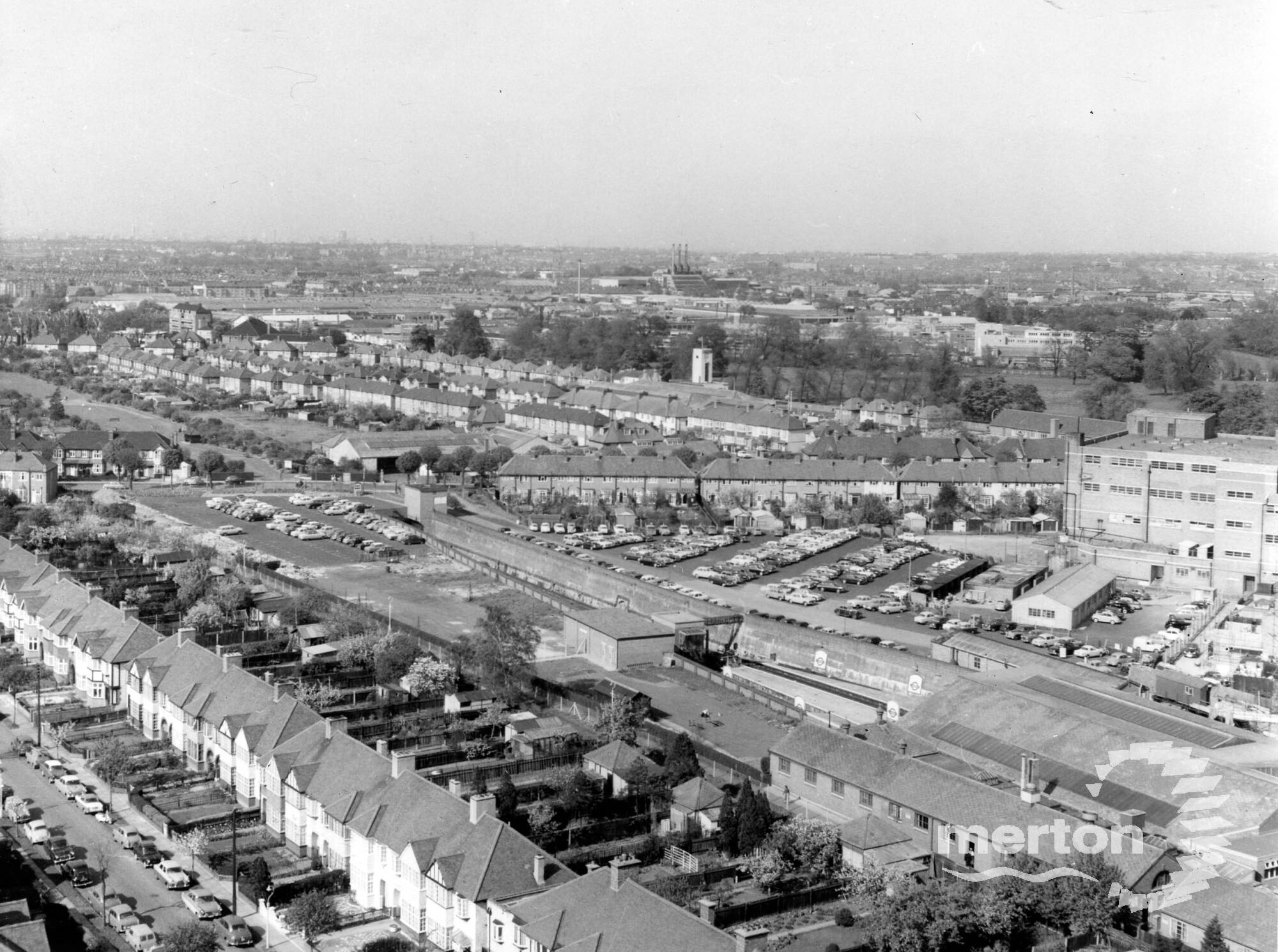 Aerial view of the Morden area - Merton Memories Photographic Archive