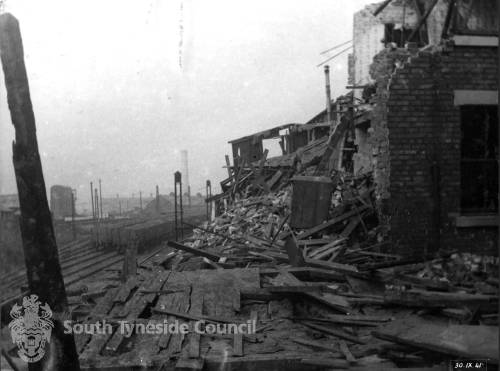 Bomb Damage at Harton Colliery Railway - South Tyneside Libraries