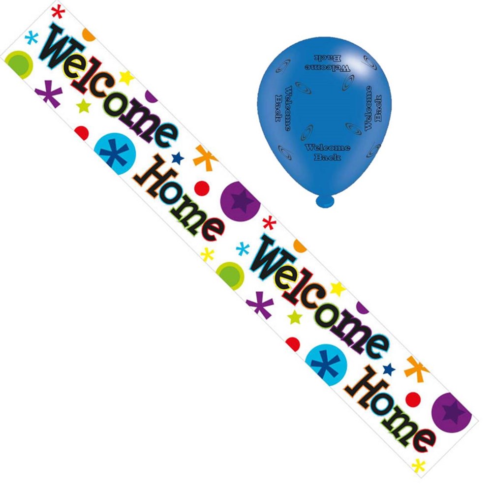 Welcome Home Foil Party Banner & Balloons - Welcome Home - Bright Spots ...
