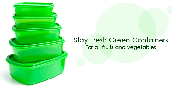 5 Stay Fresh Green Containers