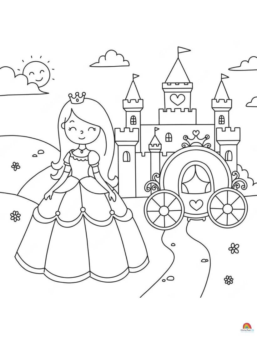 Easy and Fun Princess Coloring Pages for Kids: Free Printable ...
