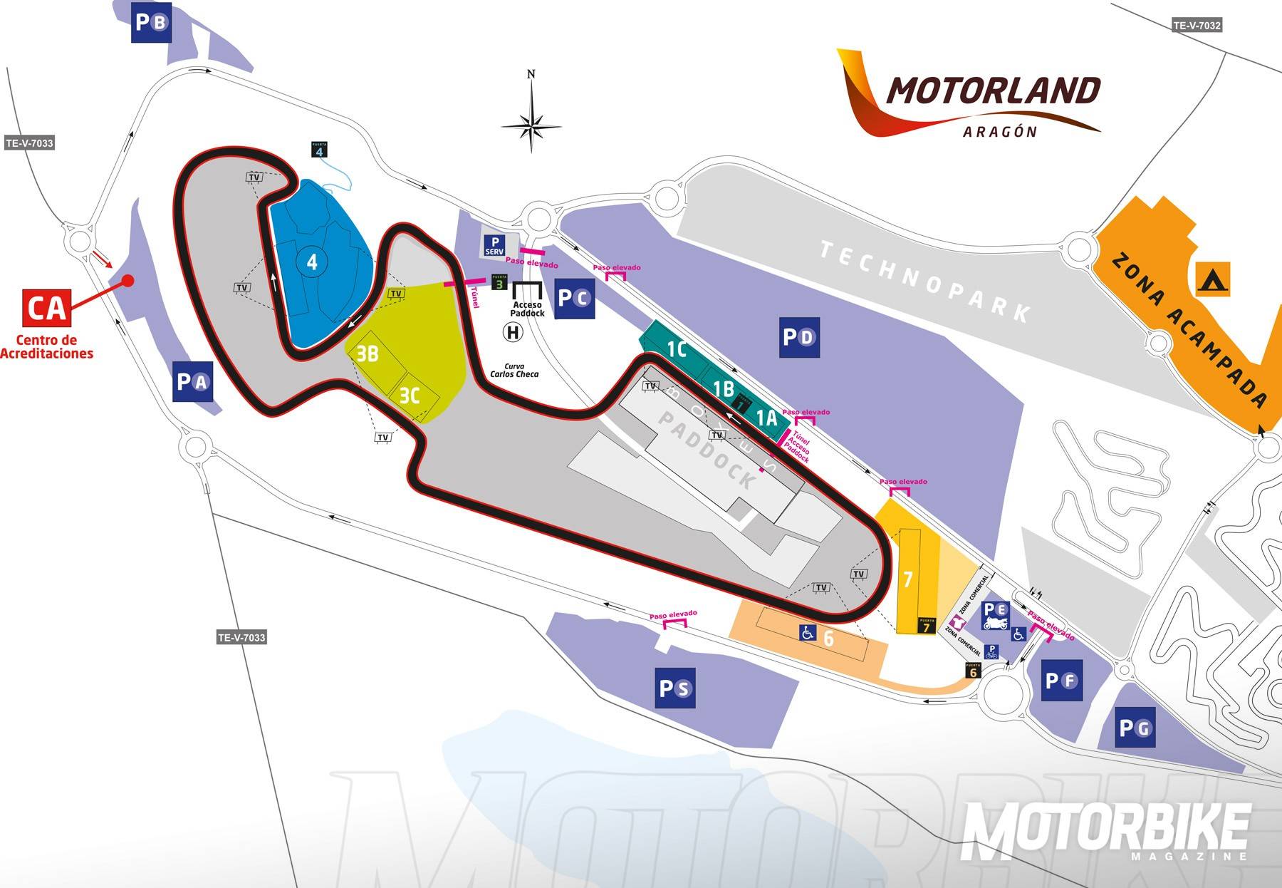 GP Aragón MotoGP 2017: Mapa de gradas de MotorLand Aragón - Motorbike ...