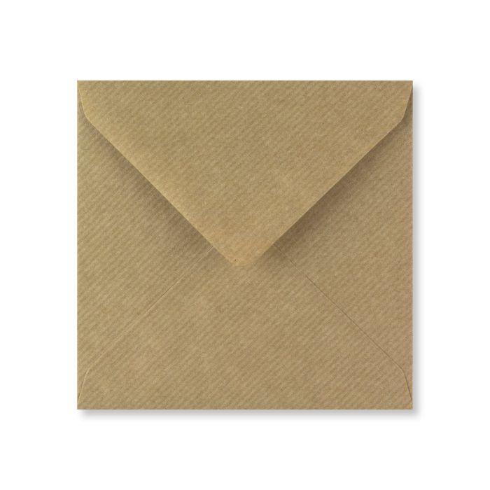 Square Ribbed Kraft Envelopes (130mm x 130mm)