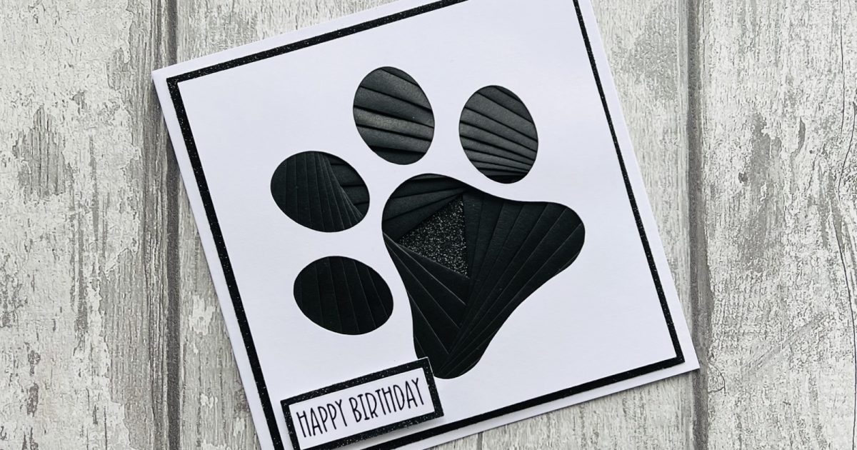 Papermill Direct | Iris Fold Paw Print Card