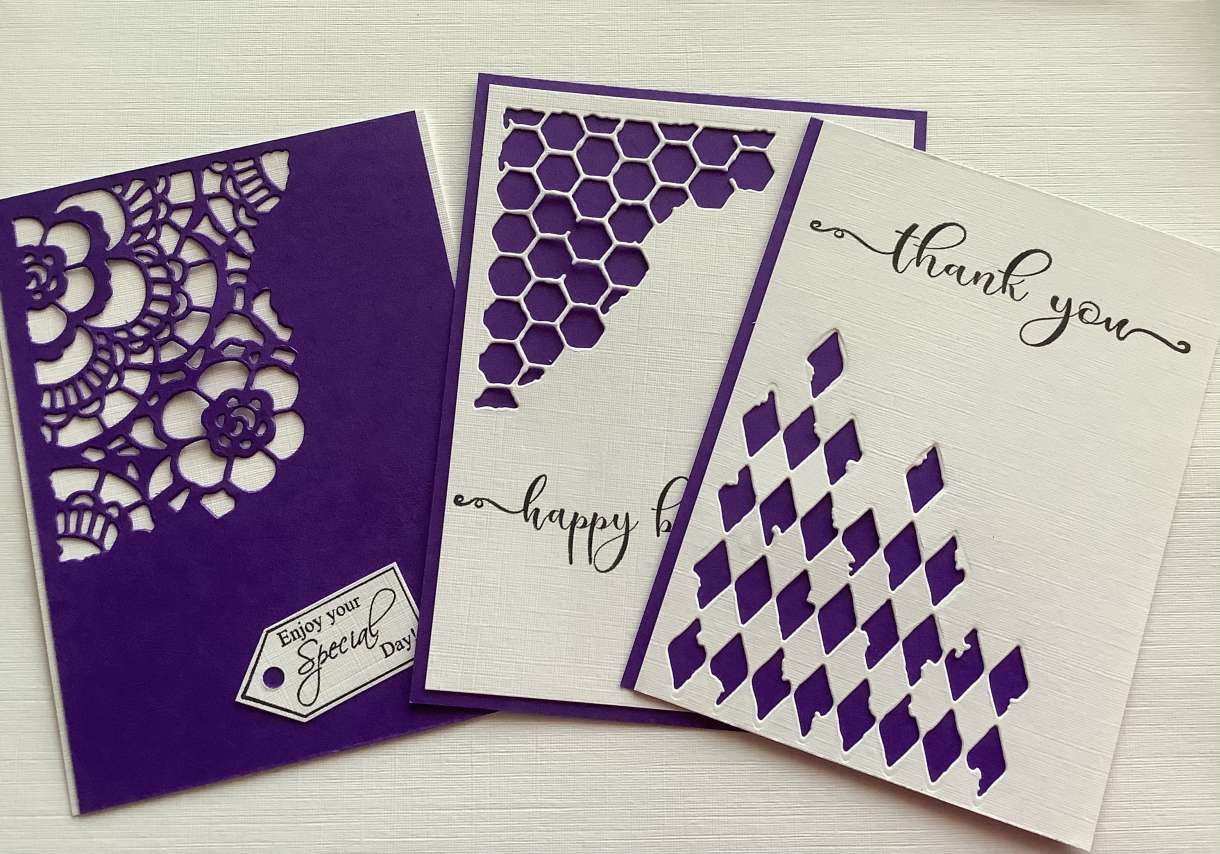 Making Batch Cards Purple Butterflies