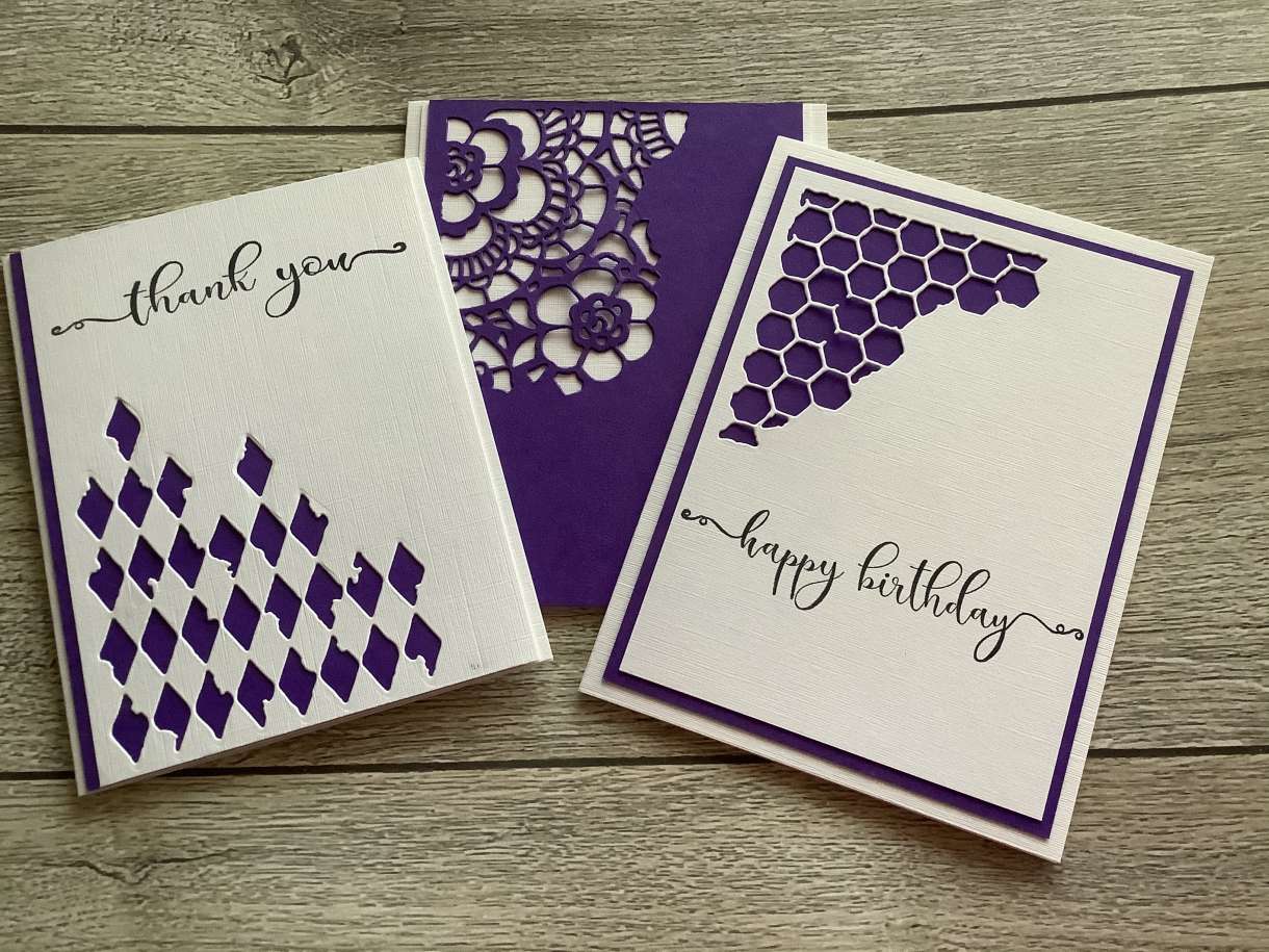 Making Batch Cards Purple Butterflies
