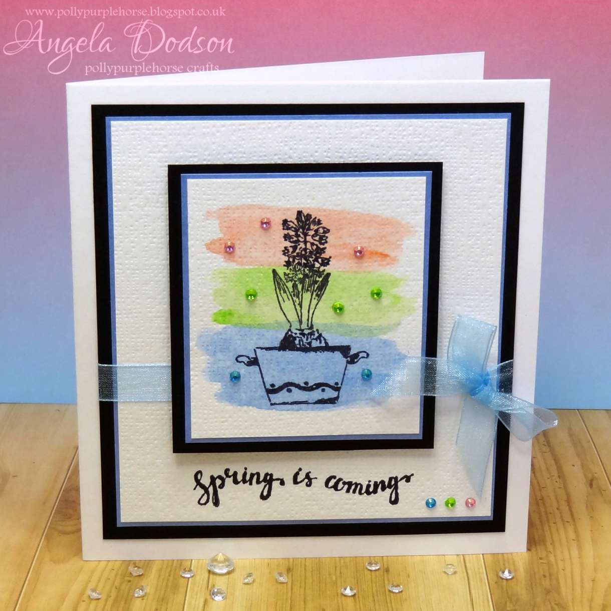 Simple Spring Watercolour Wash Card - Step By Step Tutorial