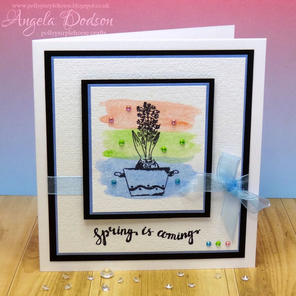 Simple Spring Watercolour Wash Card - Step By Step Tutorial
