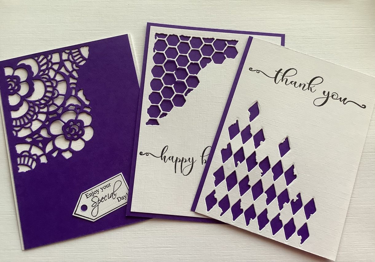 Making Batch Cards Purple Butterflies