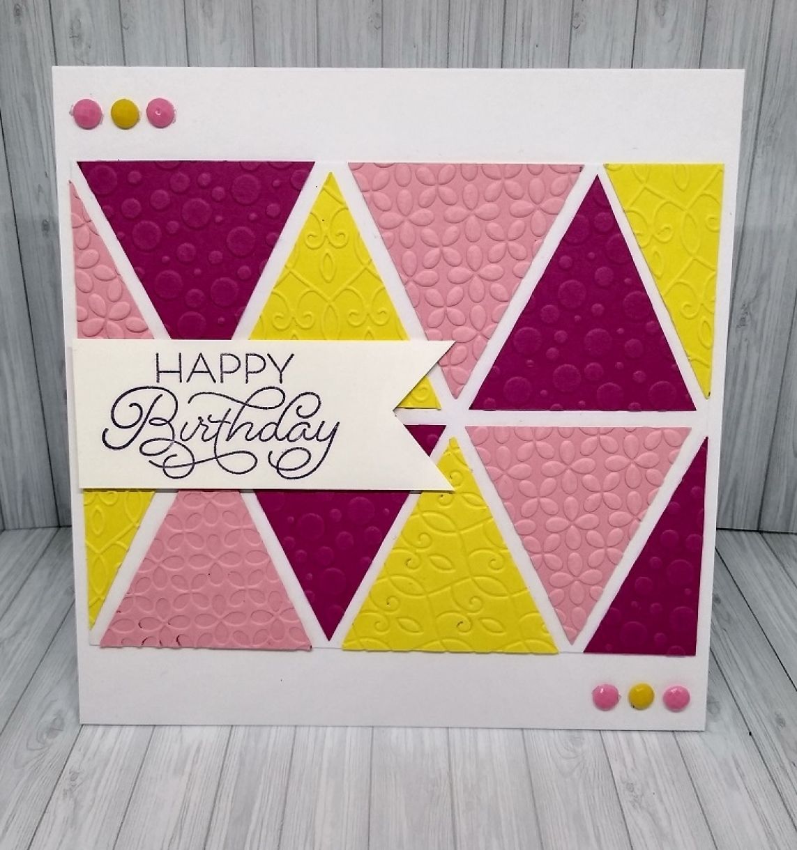Embossed Geometric Birthday Card
