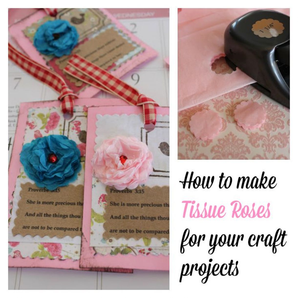 How to Make Little Tissue Roses for Craft Projects