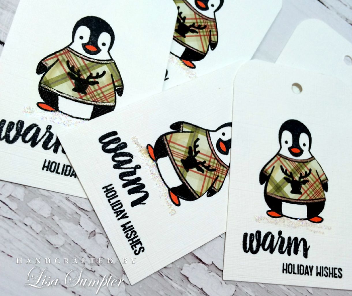 Christmas Gift Tags Idea - Paper Pieced Penguin