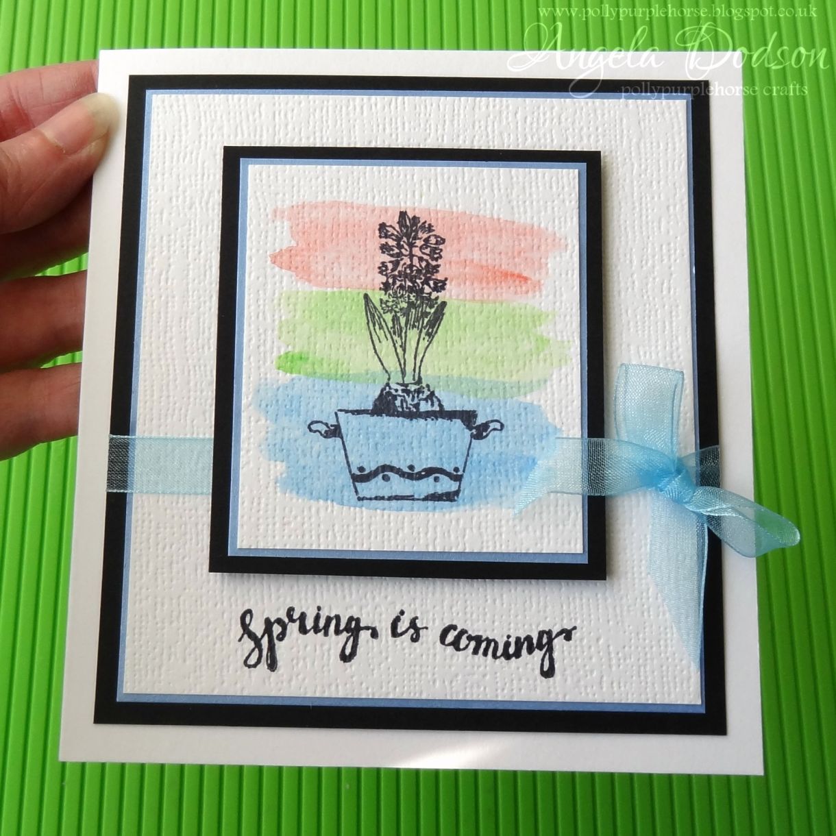 Simple Spring Watercolour Wash Card - Step By Step Tutorial