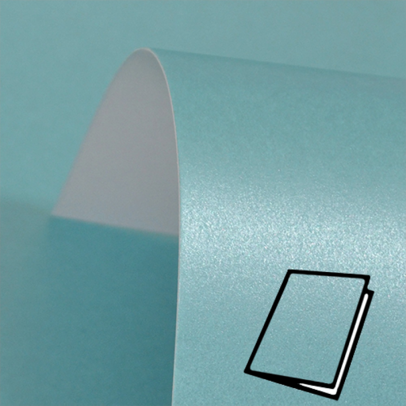 Sky Blue Pure Pearl Card Blanks One Sided 300gsm