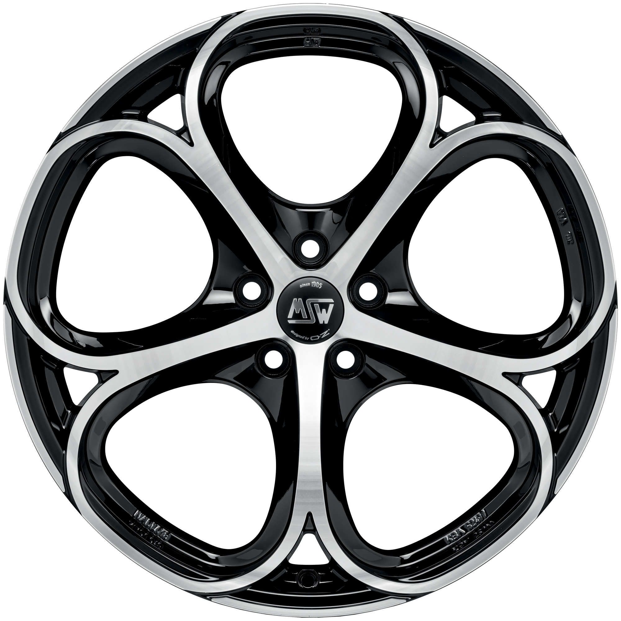 Cerchio in lega MSW 82 8x18 5x110 ET 30 GLOSS BLACK FULL POLISHED ...