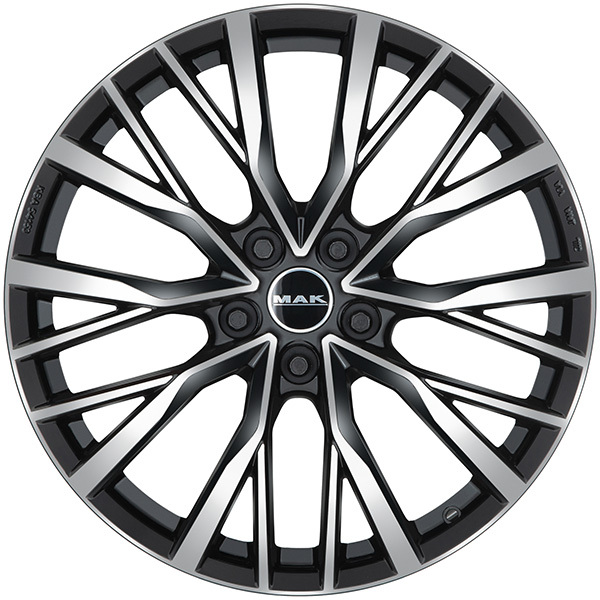 Cerchio in lega MAK KENT 8.5x20 5x108 ET 42 BLACK MIRROR F8520KEBM42GD2X
