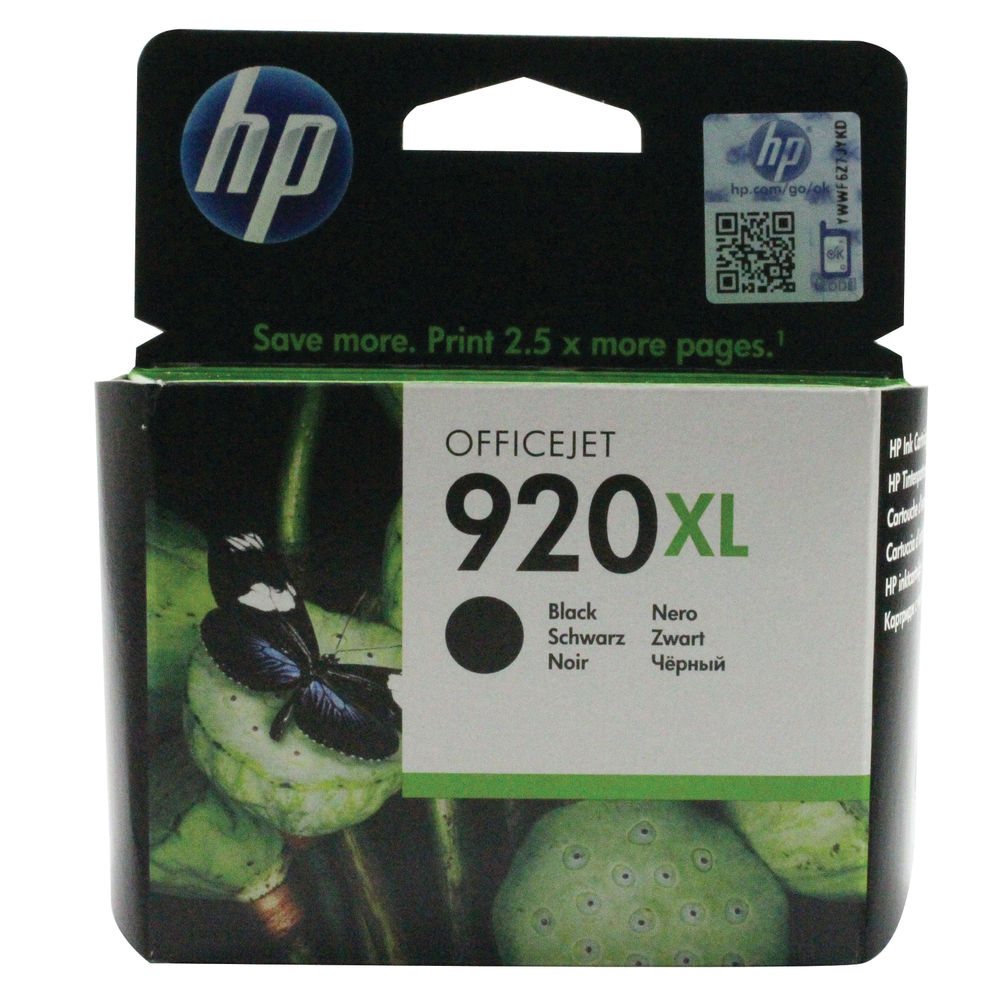 HP No. 920XL Black Ink Cartridge | CD975AE
