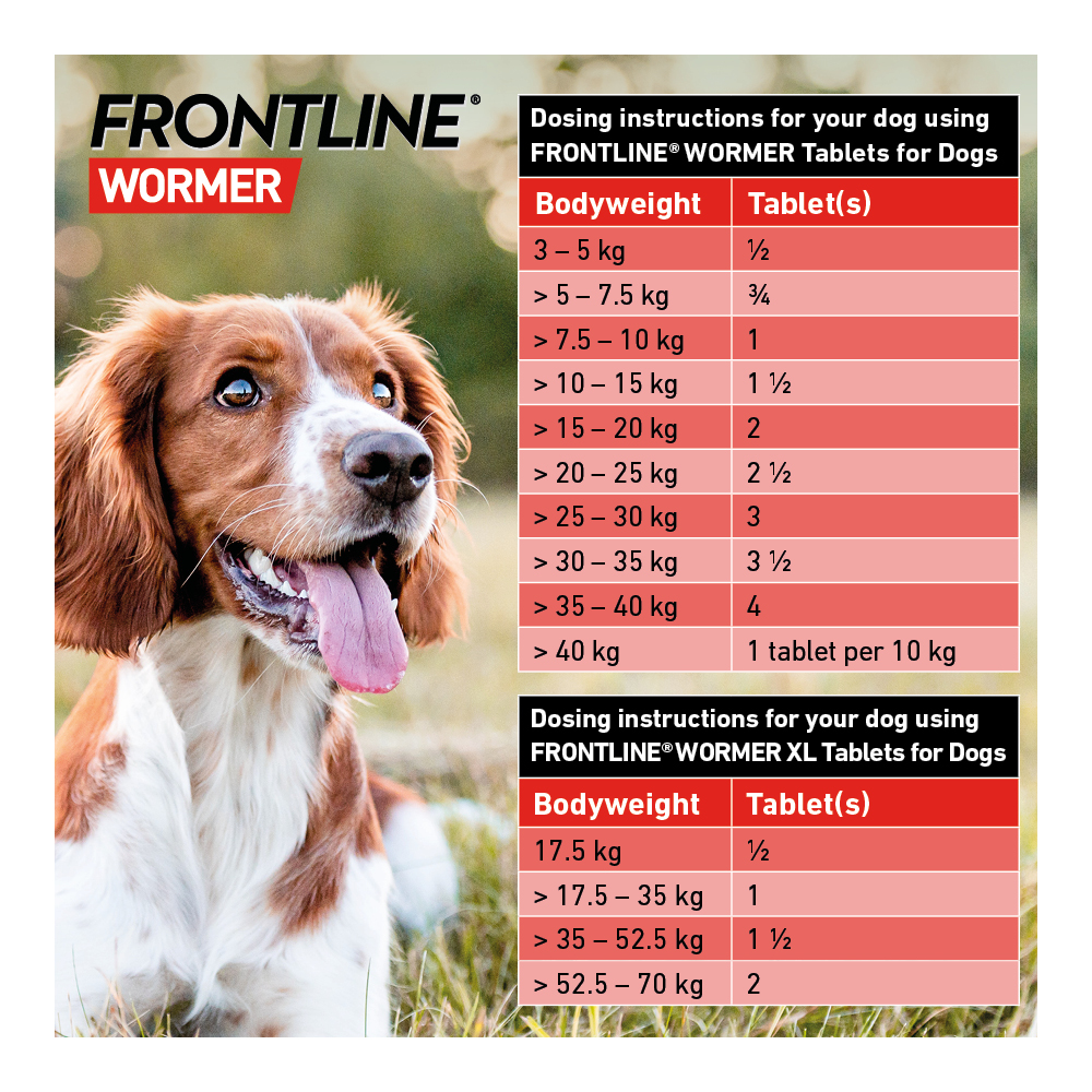 Frontline Worming Chewable Tablets for XL Dogs (17.5kg and over)