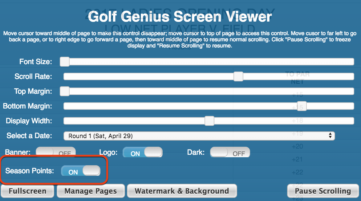 Season Points (Order of Merit)