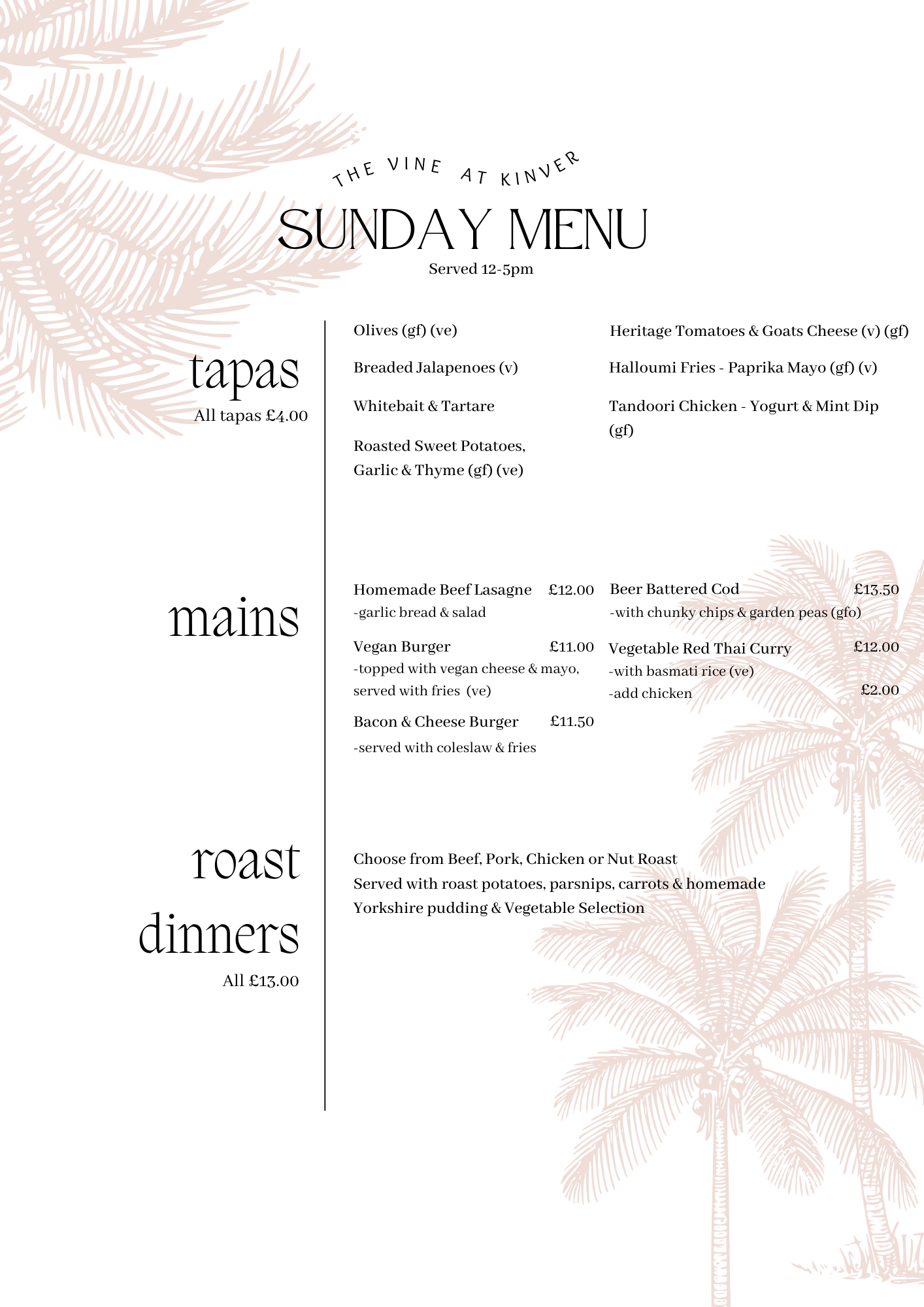 Menus & offers | The Vine | Country Pub | Pub Kinver | Pub Lunch Kinver