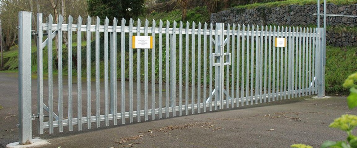 1800mm high Double Palisade gates | Fencing Direct | Steel Railing ...