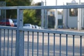 Pedestrian Guardrail with Visibilty gap | Fencing Direct | Steel ...