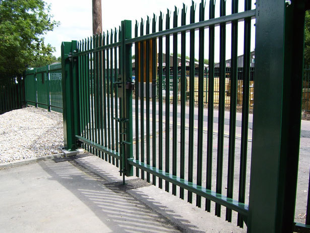 2400mm high Double Palisade gates | Fencing Direct | Steel Railing ...