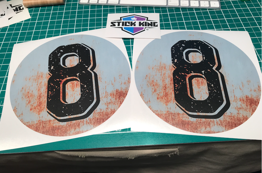 2 X Classic Rust Vintage Retro Oval Race Numbers Stickers/Decals Car ...