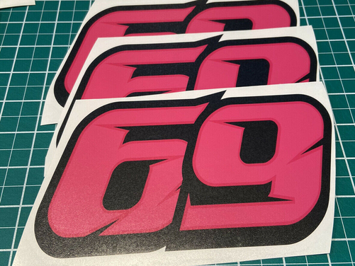 3 X Custom Racing Numbers - Vinyl Stickers / Decals | Stick-King | Race ...