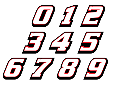 3 X Custom Racing Numbers - Vinyl Stickers / Decals | Stick-King | Race ...