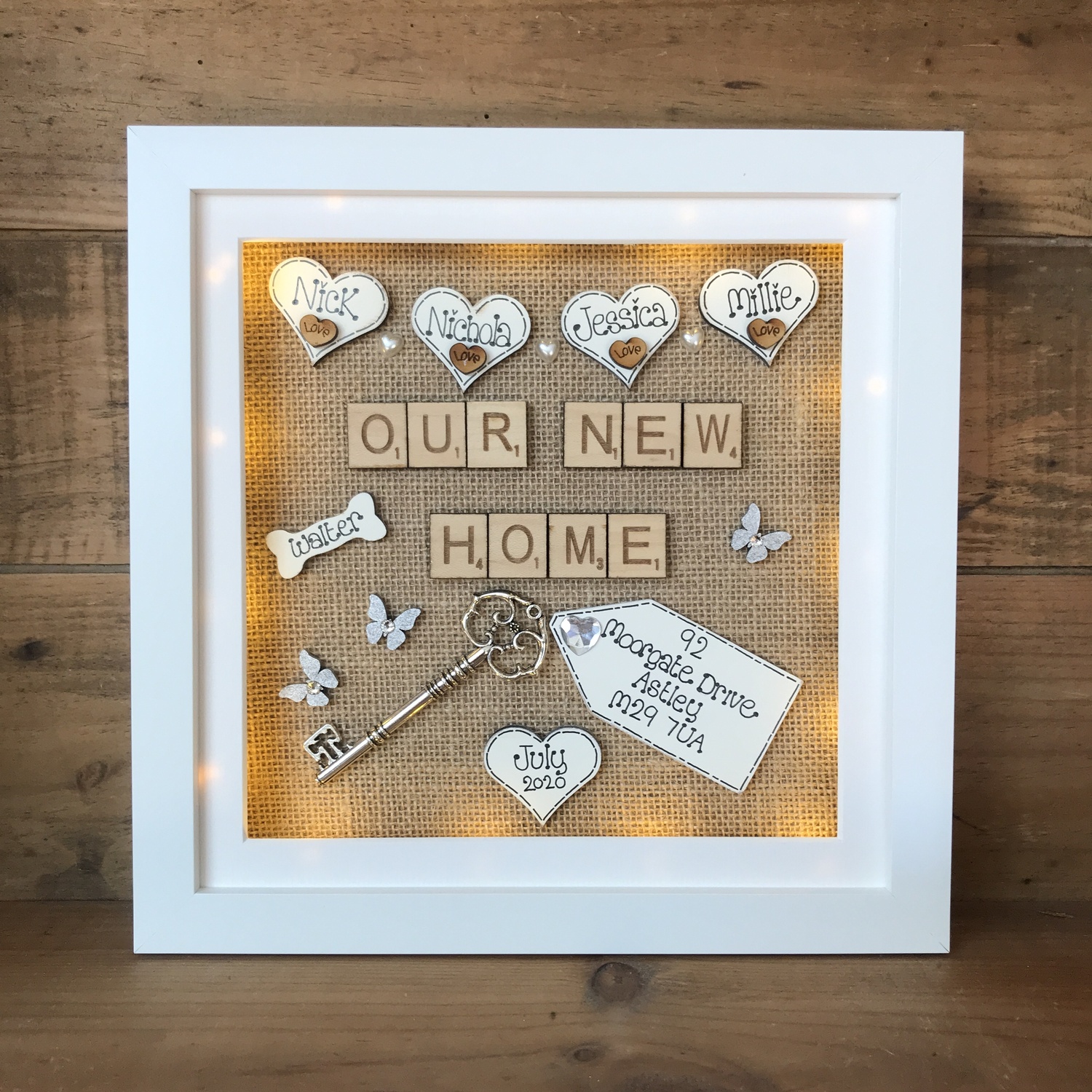 LED Our First Home frame | Crafty Monkey | Unique Personalised Wedding ...