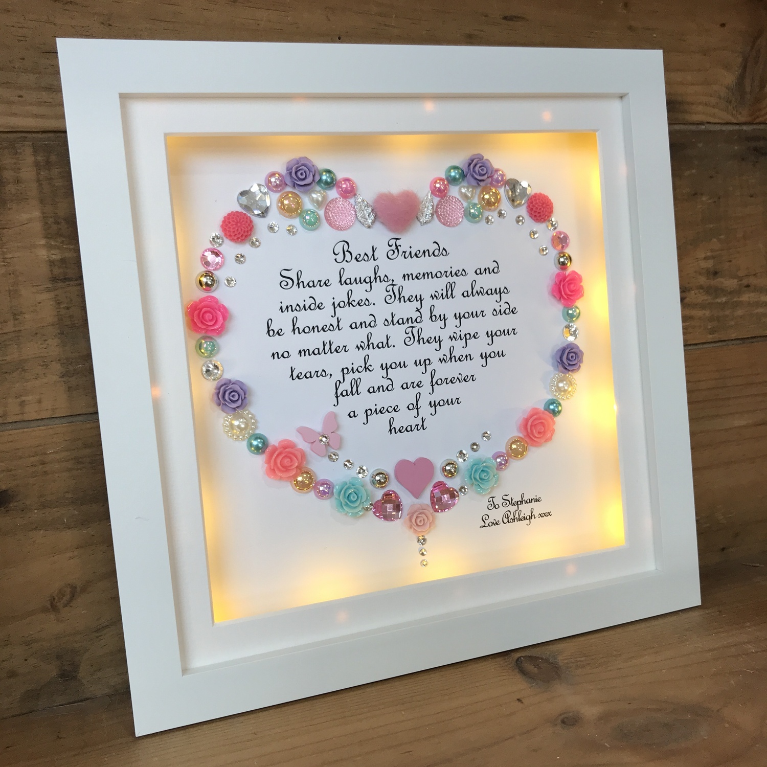 LED Best Friends Poem | Crafty Monkey | Unique Personalised Wedding ...