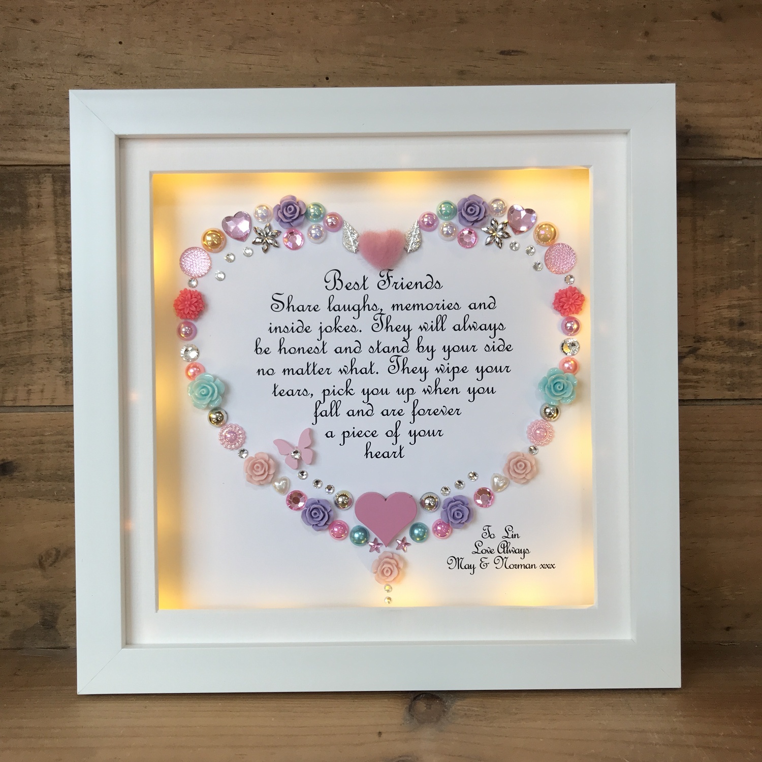 LED Best Friends Poem | Crafty Monkey | Unique Personalised Wedding ...
