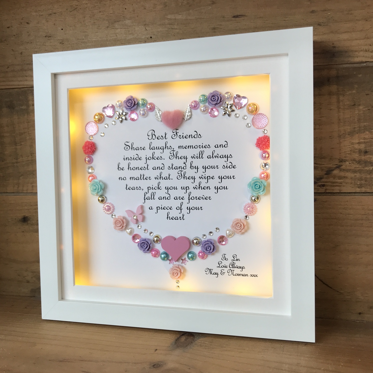 LED Best Friends Poem | Crafty Monkey | Unique Personalised Wedding ...