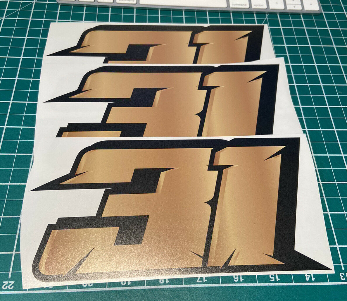 3 X Custom Racing Numbers - Vinyl Stickers / Decals - Race Motorbike ...