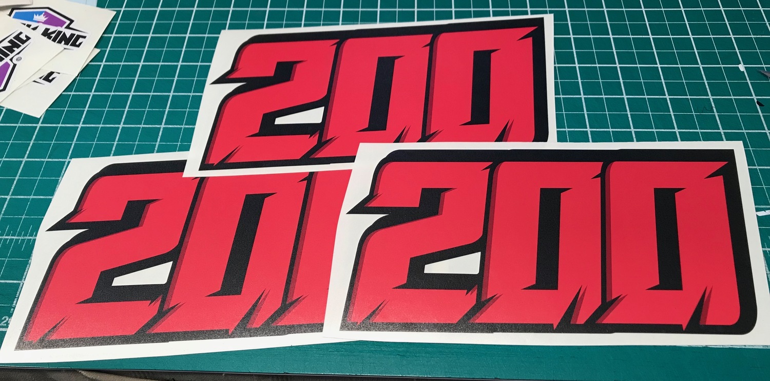 3 X Custom Racing Numbers - Vinyl Stickers / Decals - Race Motorbike ...