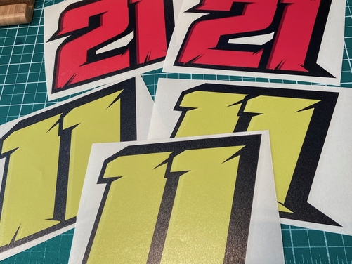 3 X Custom Racing Numbers - Vinyl Stickers / Decals - Race Motorbike ...