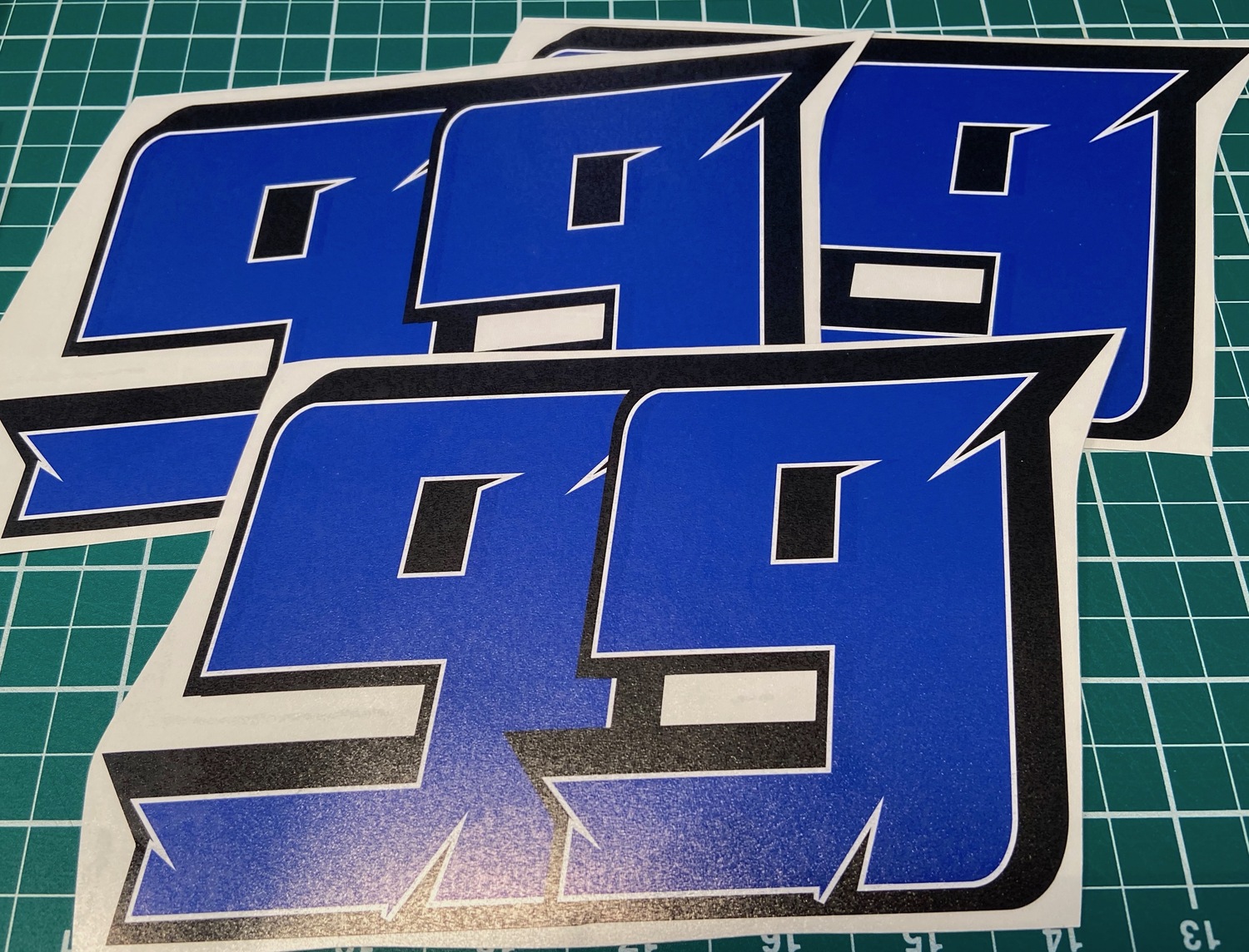 3 X Custom Racing Numbers - Vinyl Stickers / Decals - Race Motorbike ...