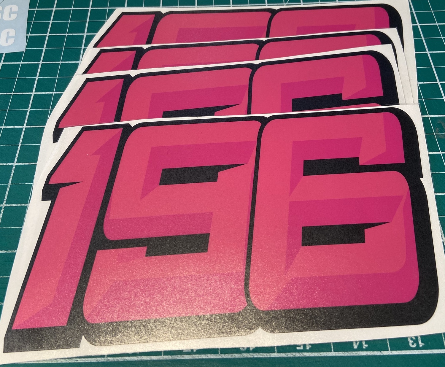 3 X Custom Racing Numbers - Vinyl Stickers / Decals - Race Motorbike 3D ...