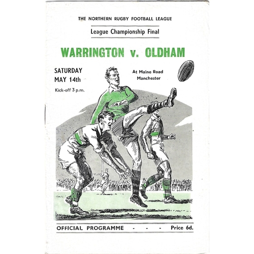 Northern Rugby League Championship Final Rugby League Programmes | Bob ...