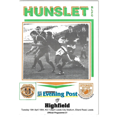 Runcorn Highfield Away Rugby League Programmes | Bob's Sporting ...