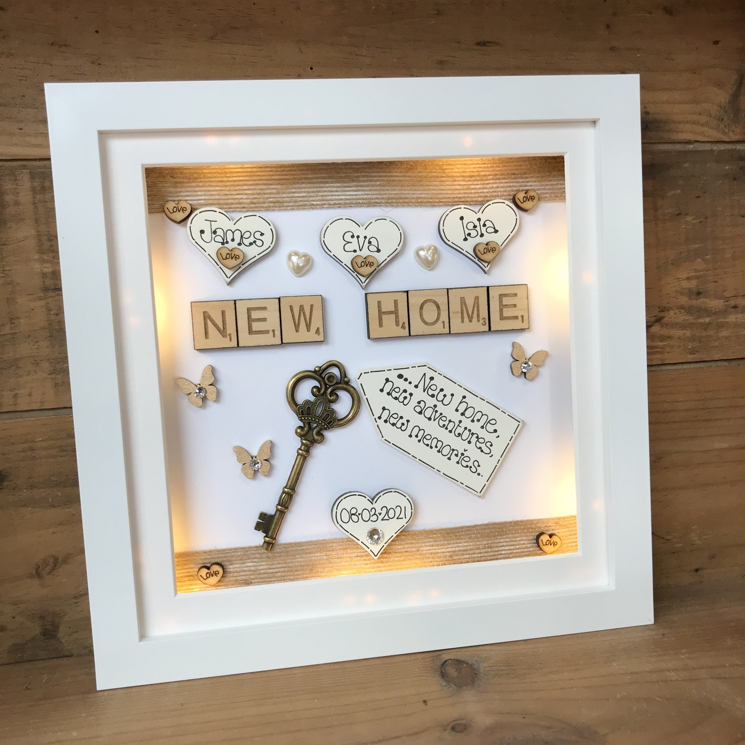 LED Our First Home frame | Crafty Monkey | Unique Personalised Wedding ...