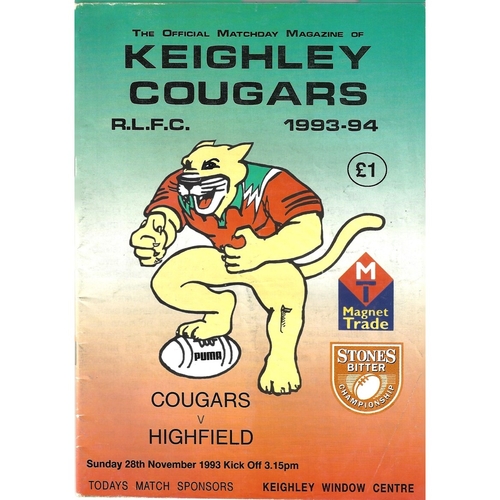 Runcorn Highfield Away Rugby League Programmes | Bob's Sporting ...