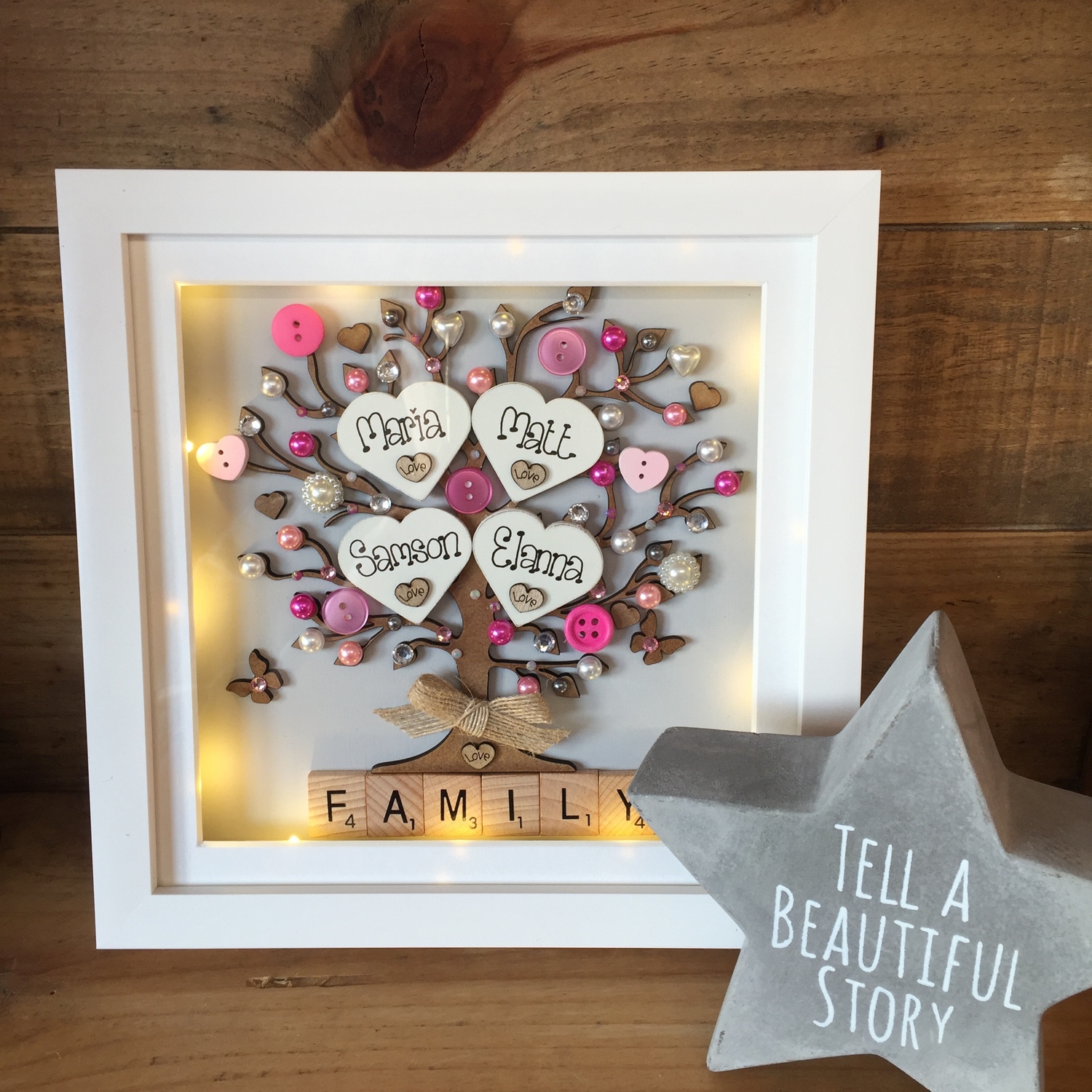 hearts & buttons “ family tree frame | Crafty Monkey | Unique ...