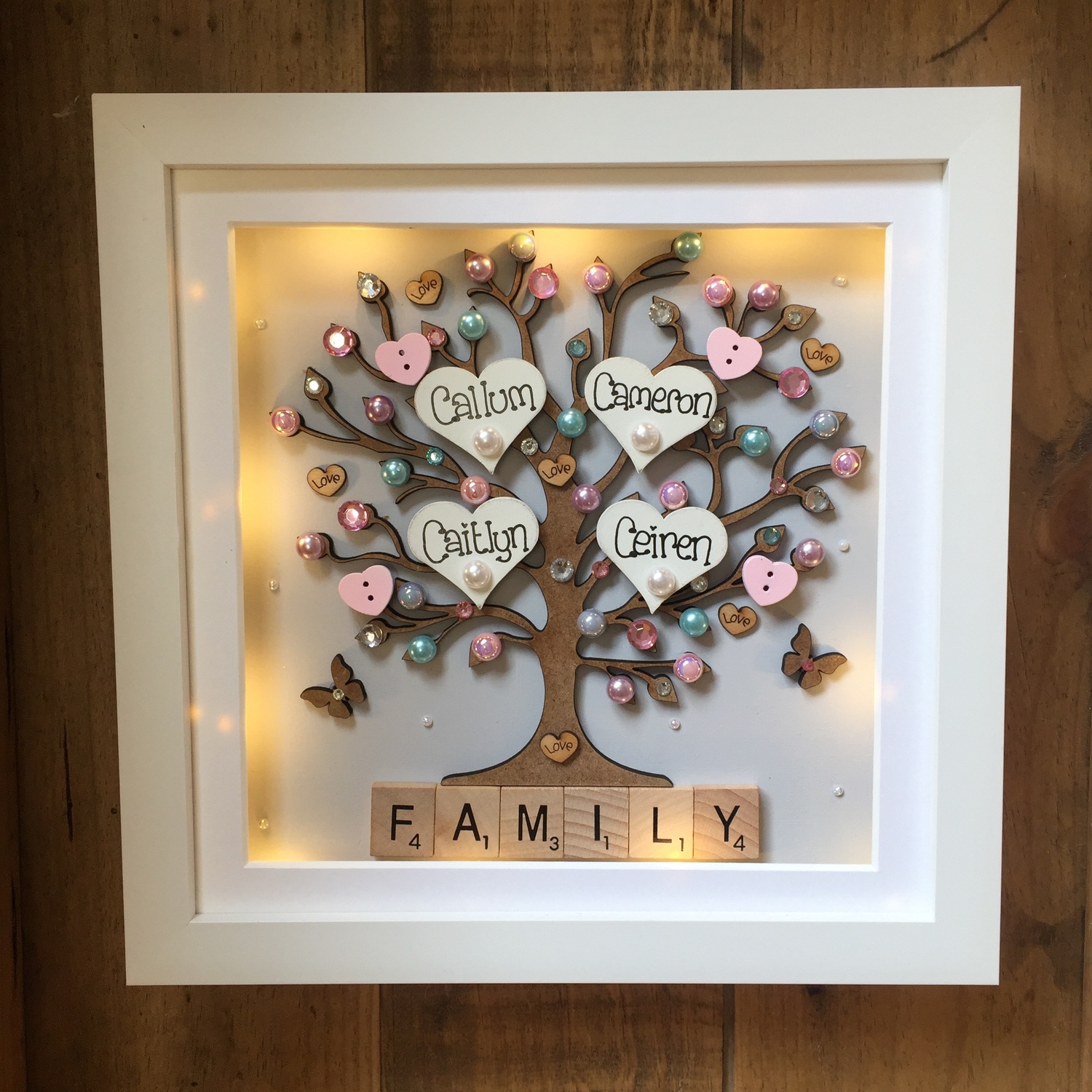 hearts & buttons “ family tree frame | Crafty Monkey | Unique ...