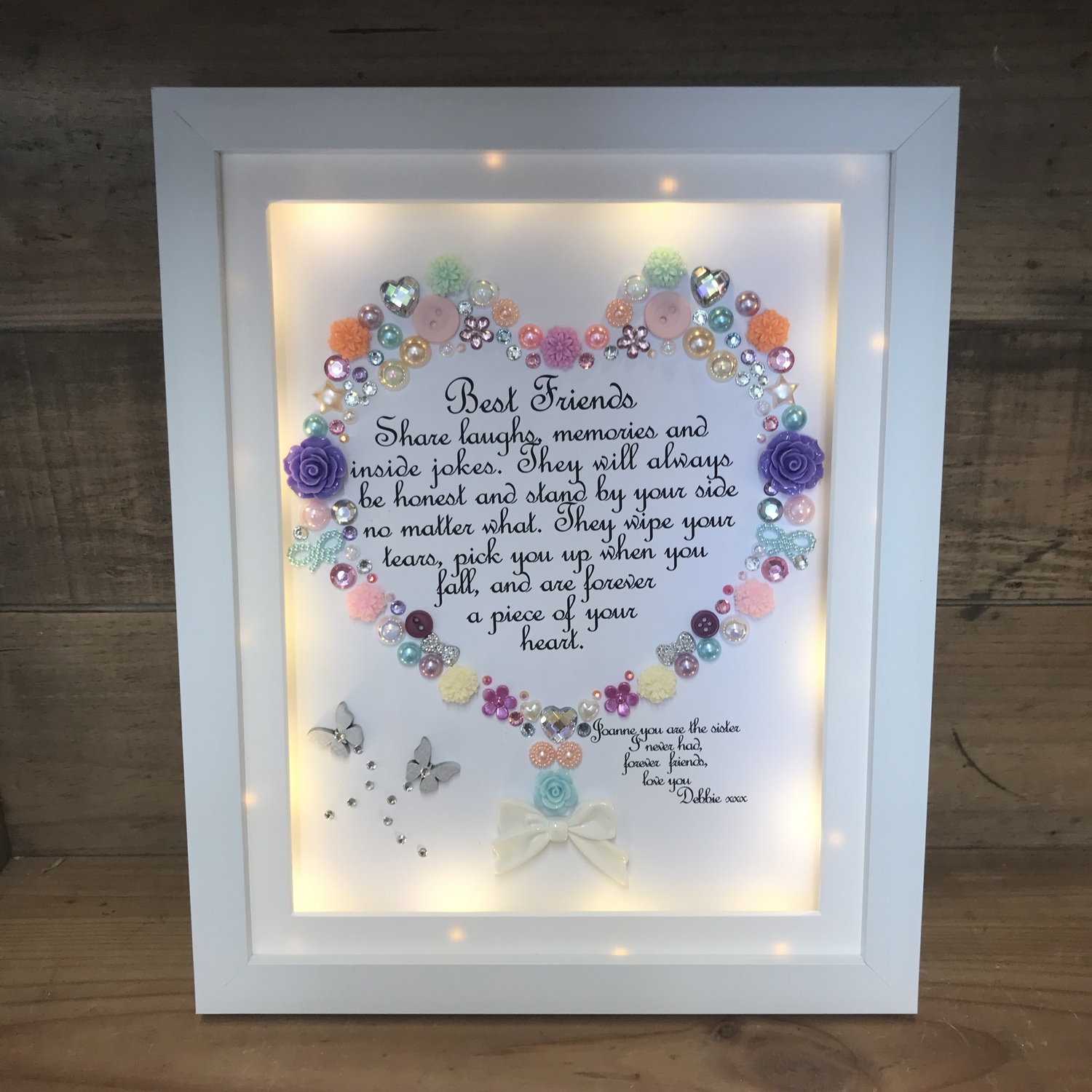 LED Best Friends Poem | Crafty Monkey | Unique Personalised Wedding ...