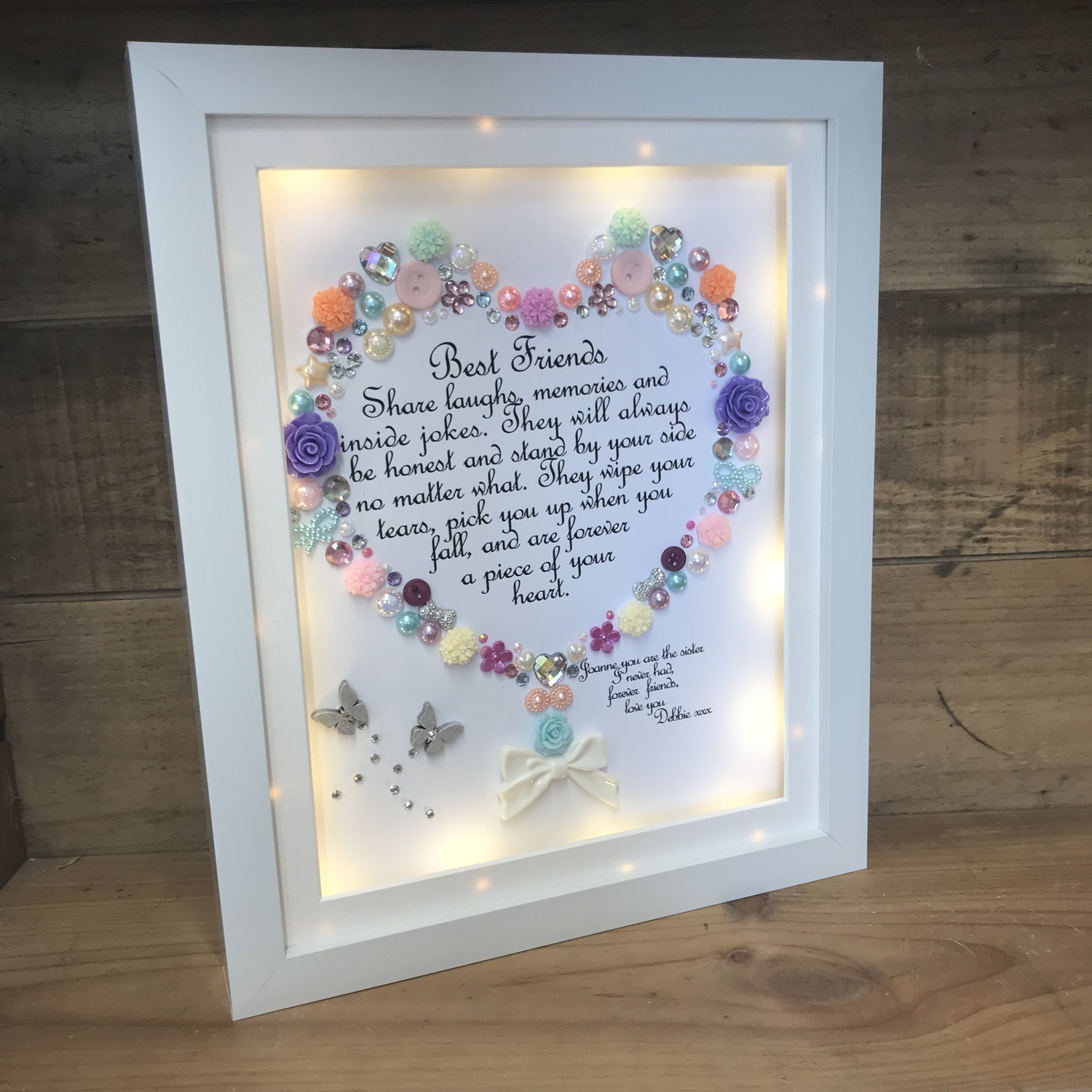 LED Best Friends Poem | Crafty Monkey | Unique Personalised Wedding ...