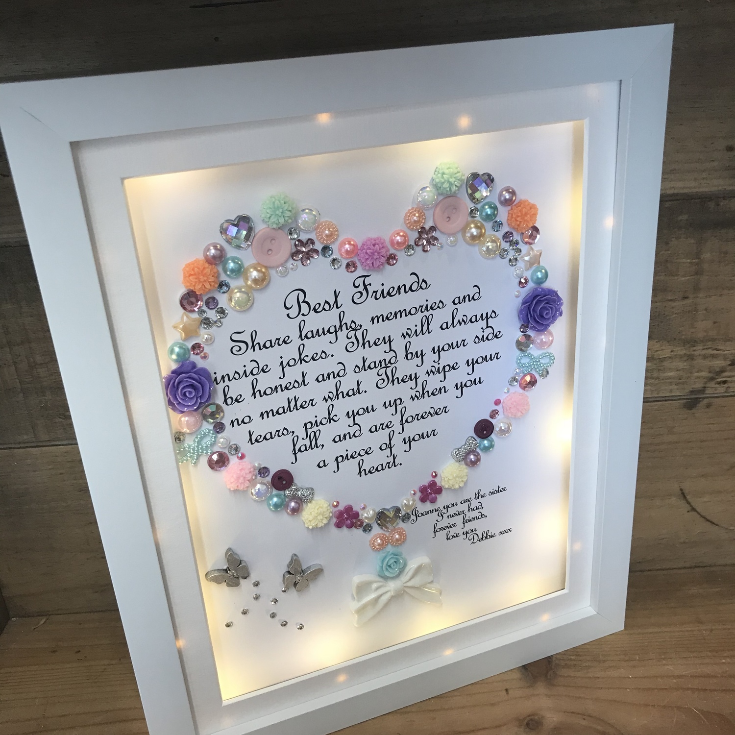 LED Best Friends Poem | Crafty Monkey | Unique Personalised Wedding ...